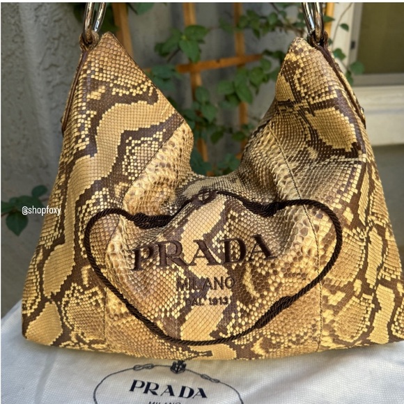 Prada | Bags | Prada Pitone Python Hobo Shoulder Bag | Poshmark